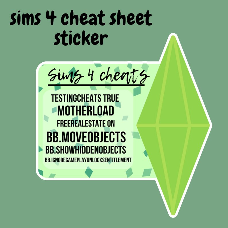 Sims 4 Cheat Sheet Sticker - Etsy Australia Sims 4 Cheat Sheet Sticker - Etsy Australia