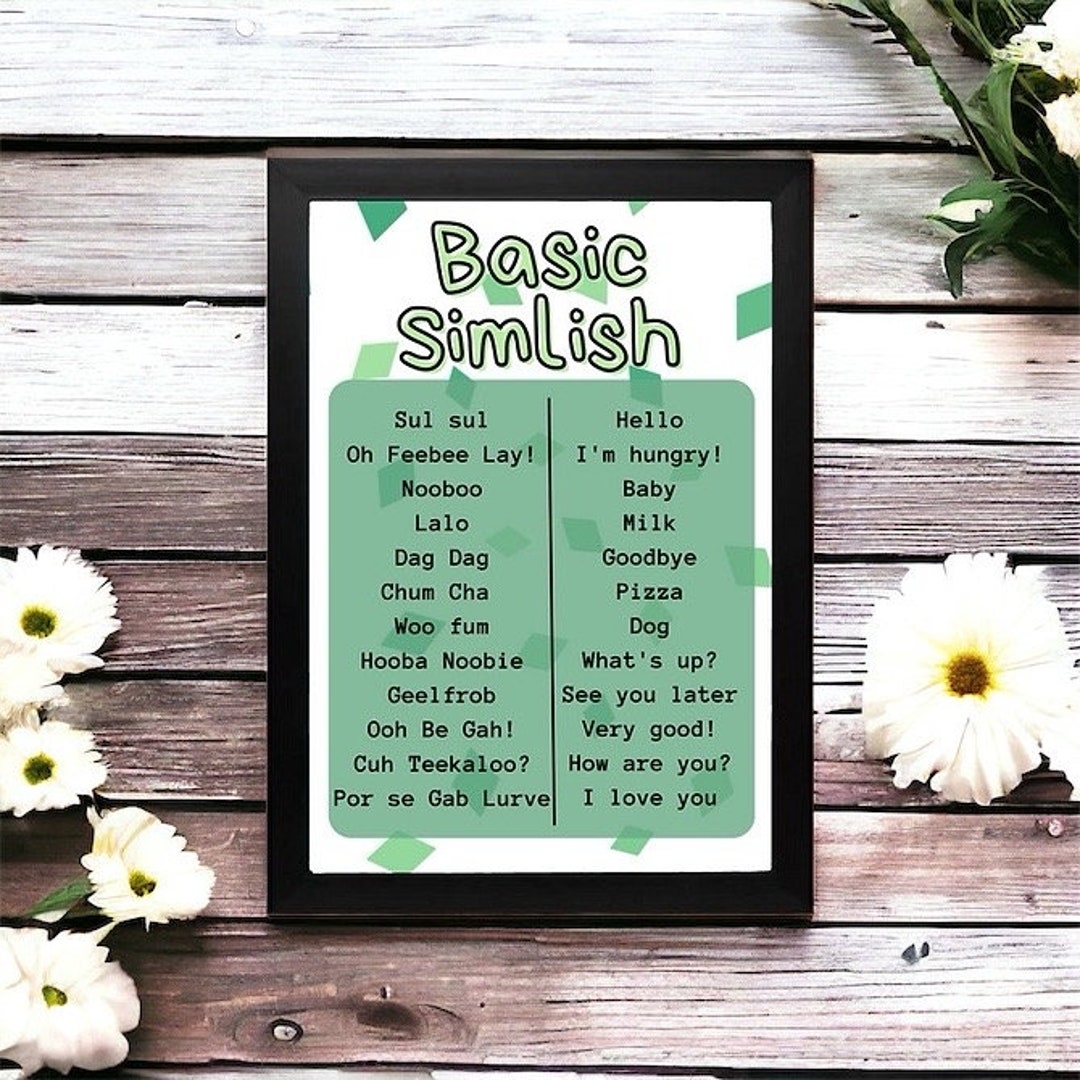 Sims Basic Simlish Art Print - Etsy