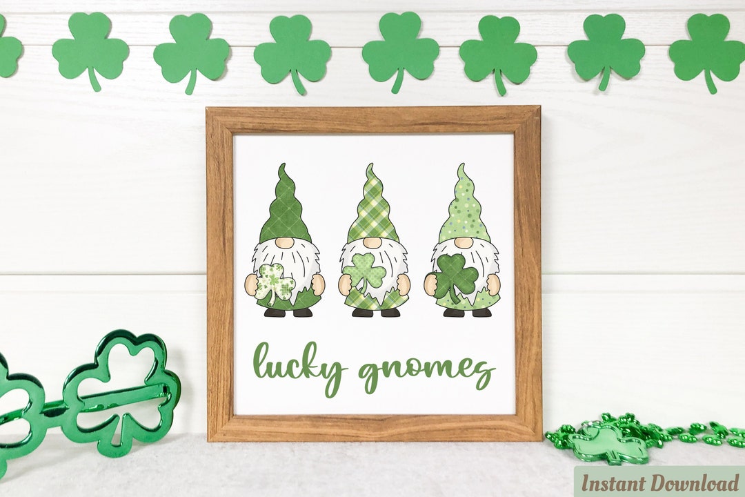 Lucky Gnomes Printable PDF | Happy St. Patrick's Day Digital Download ...