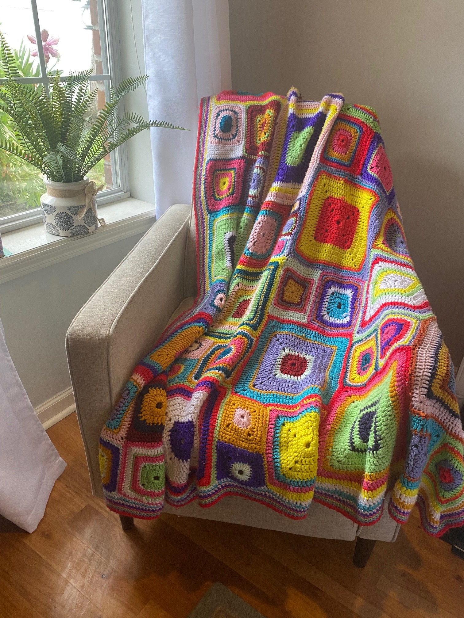 Easy Crochet Scrap Blanket Pattern - Etsy