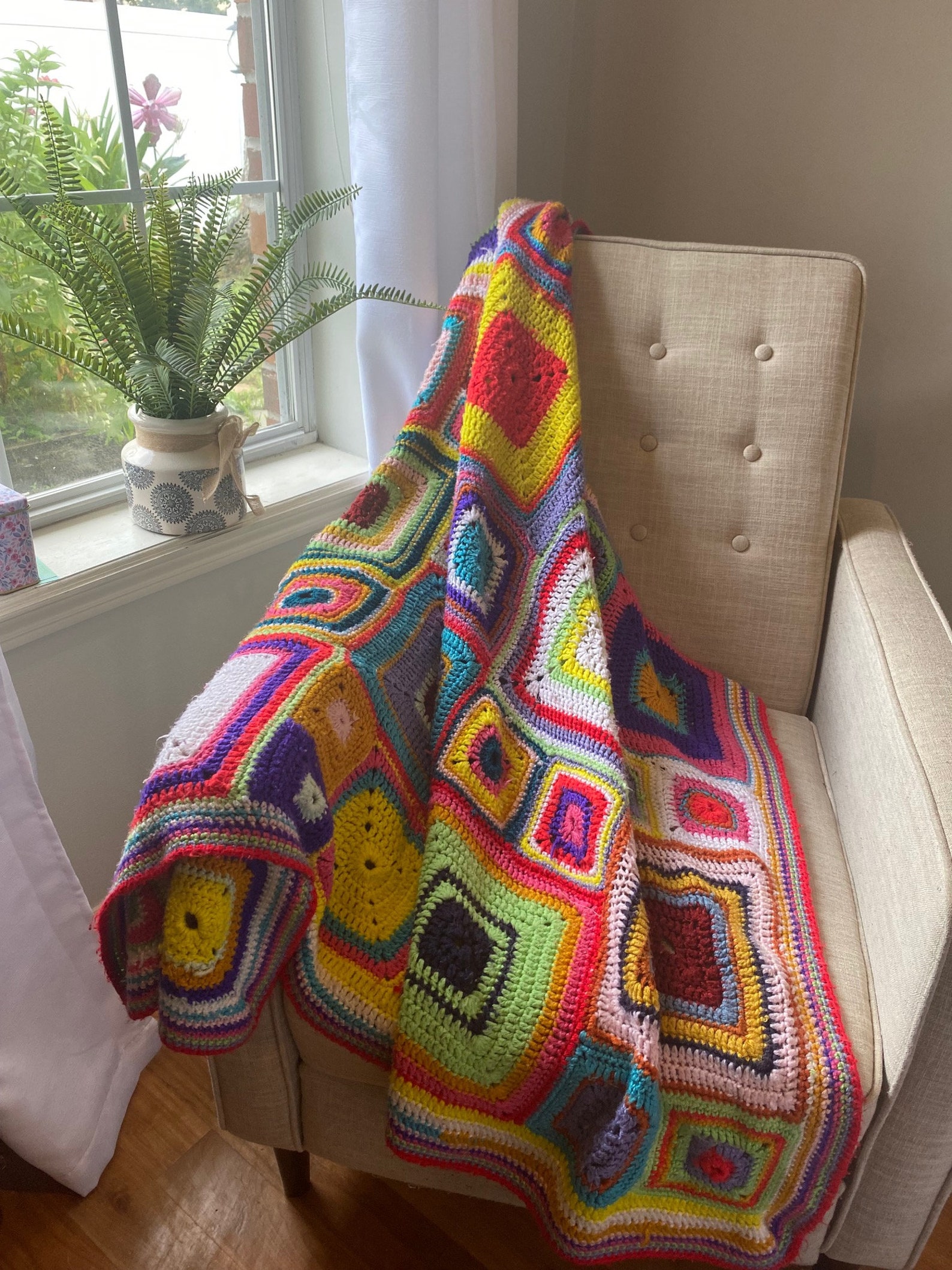 Easy Crochet Scrap Blanket Pattern - Etsy