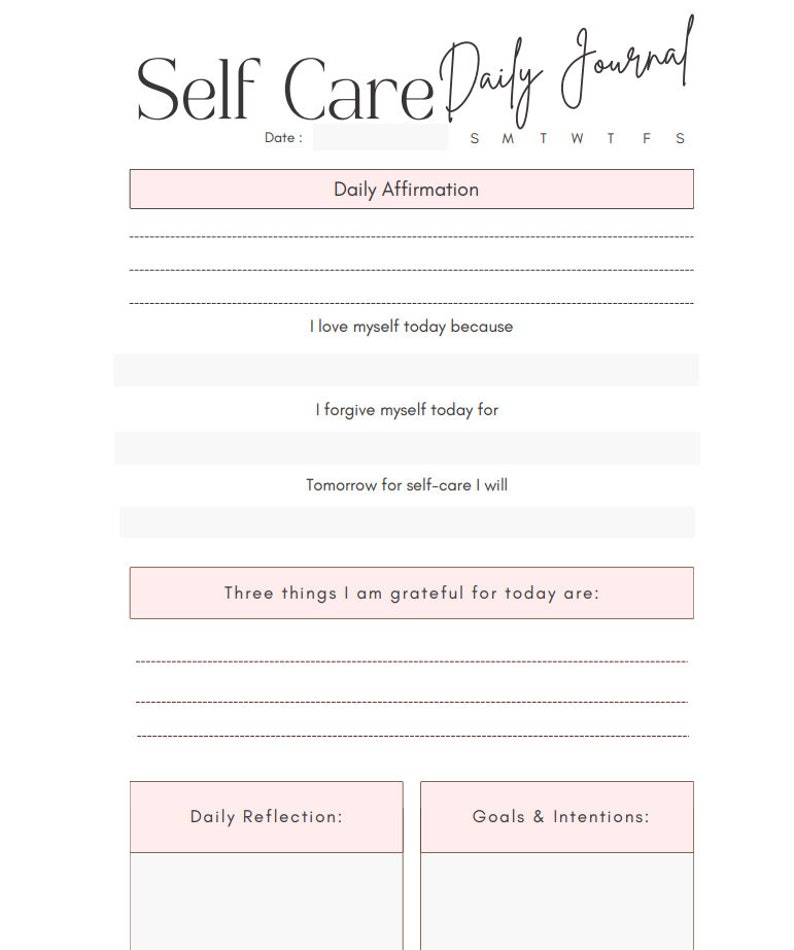 Self Care Journal PDF E-book Instant Download - Etsy