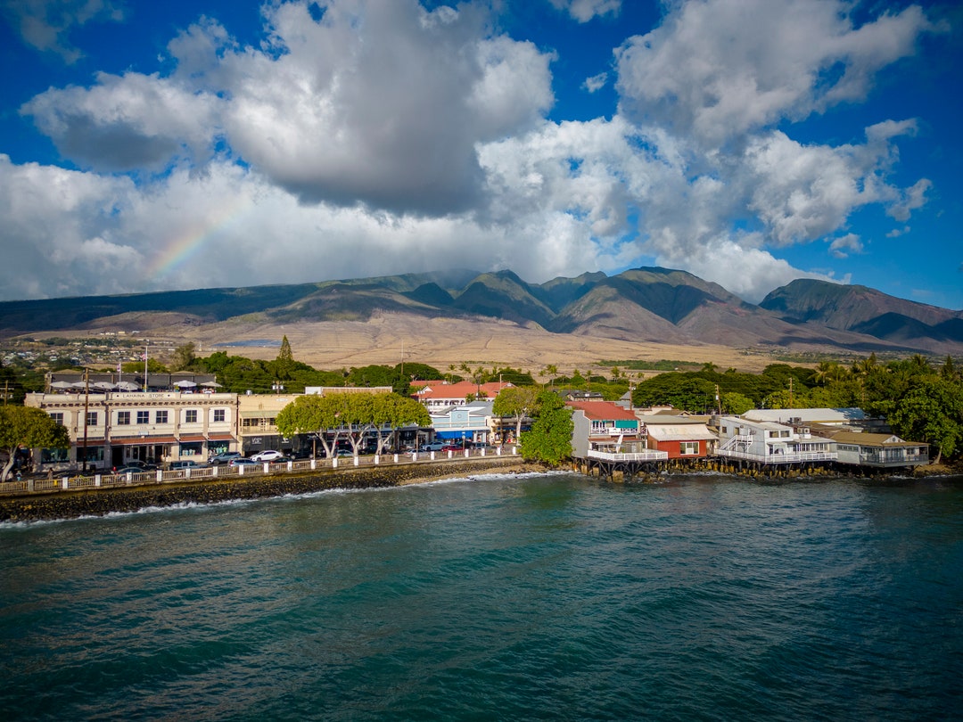 Lahaina Town Rainbow signed Print - Etsy