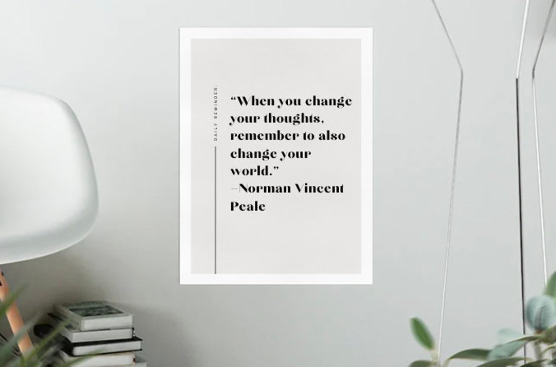 Motivational Poster Printable Change Your Thoughts - Etsy