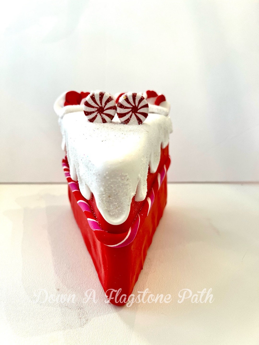 Peppermint Fake Cake Slice, Christmas Decoration, Fake Cake, Wreath ...