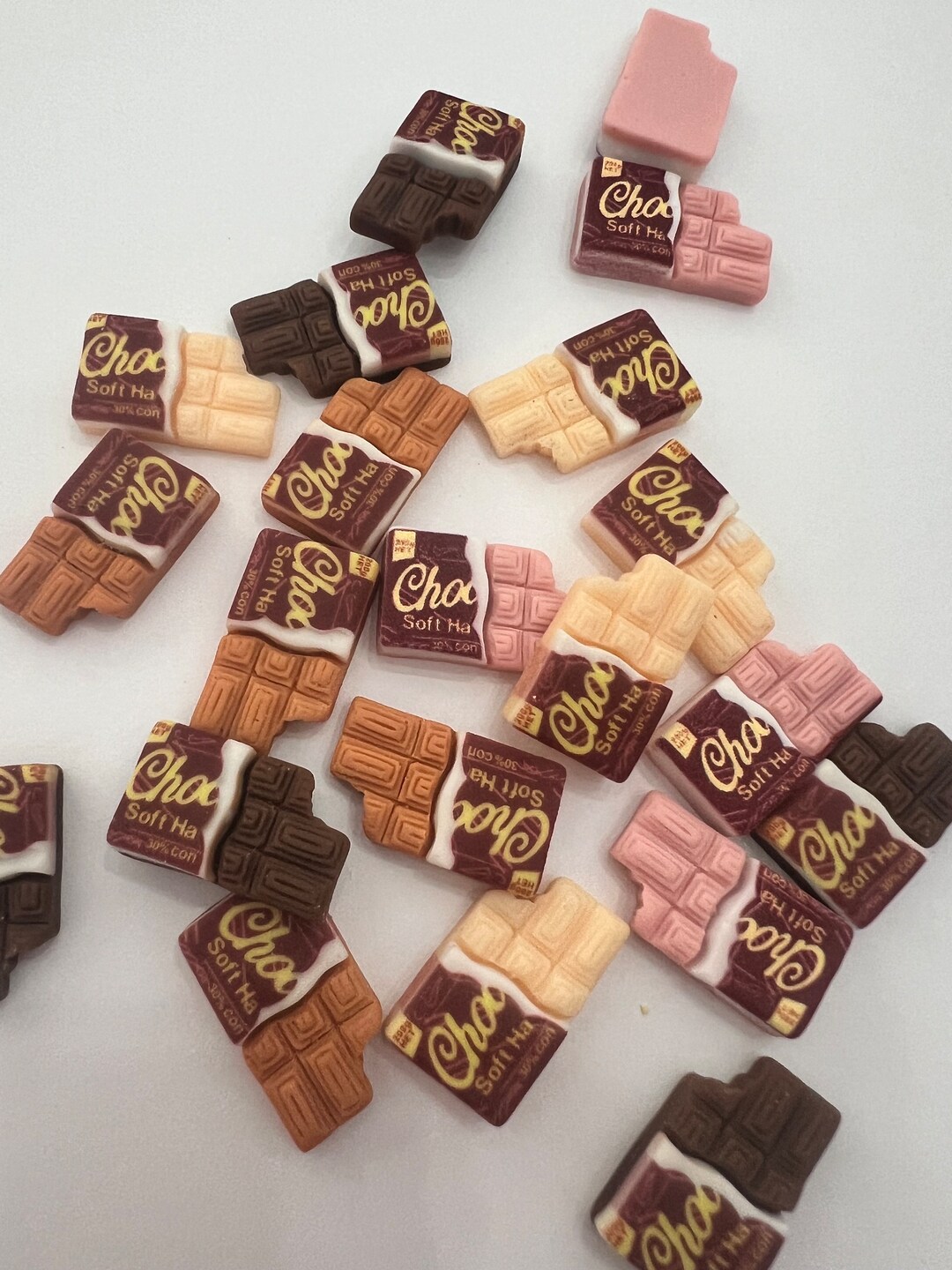 Chocolate Bar random Colors Cabochons for Fake Baking or Shakers, Fake ...