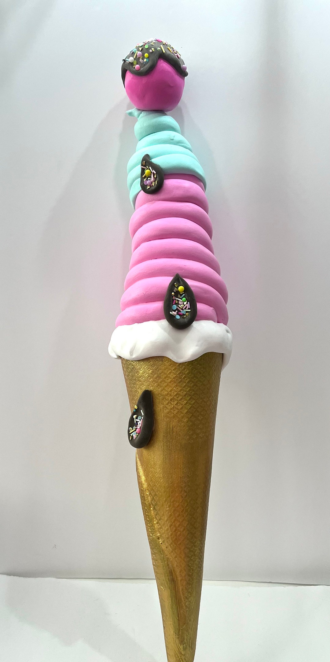 Giant Ice Cream Cone, Candyland Party Prop, Wreath Attachment, Photo ...
