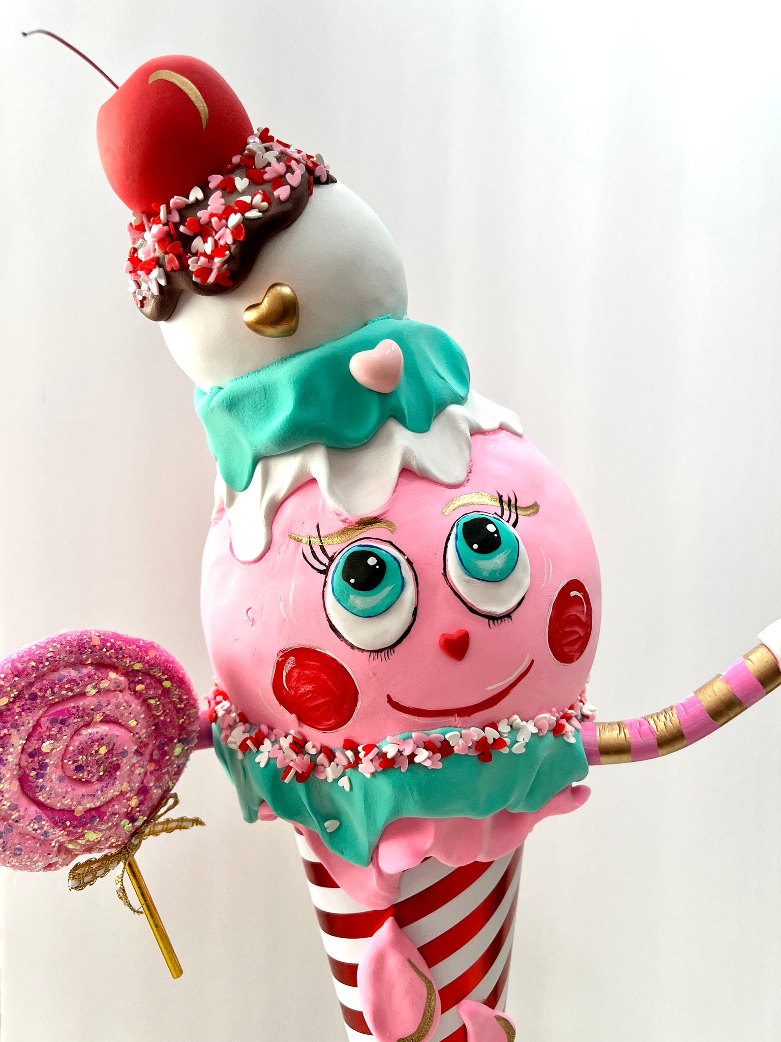 Miss Ice Cream Giant Cone Character, Candyland Sculpture, Fake Ice ...