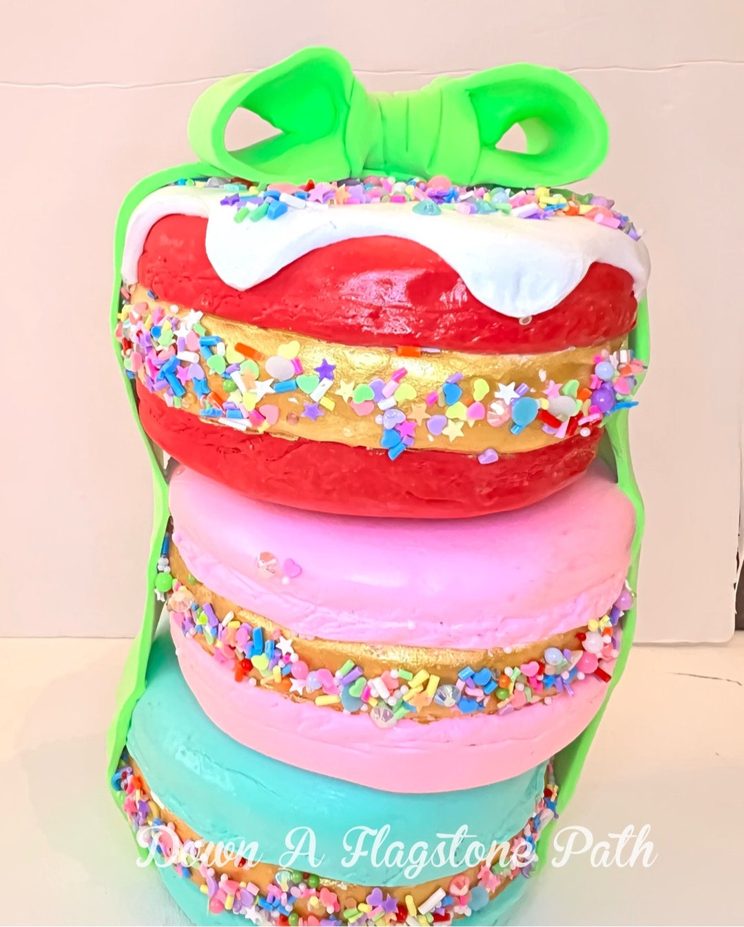 Large Macaron Stacked Fake Cake, Christmas Decoration, Holiday Ornament ...