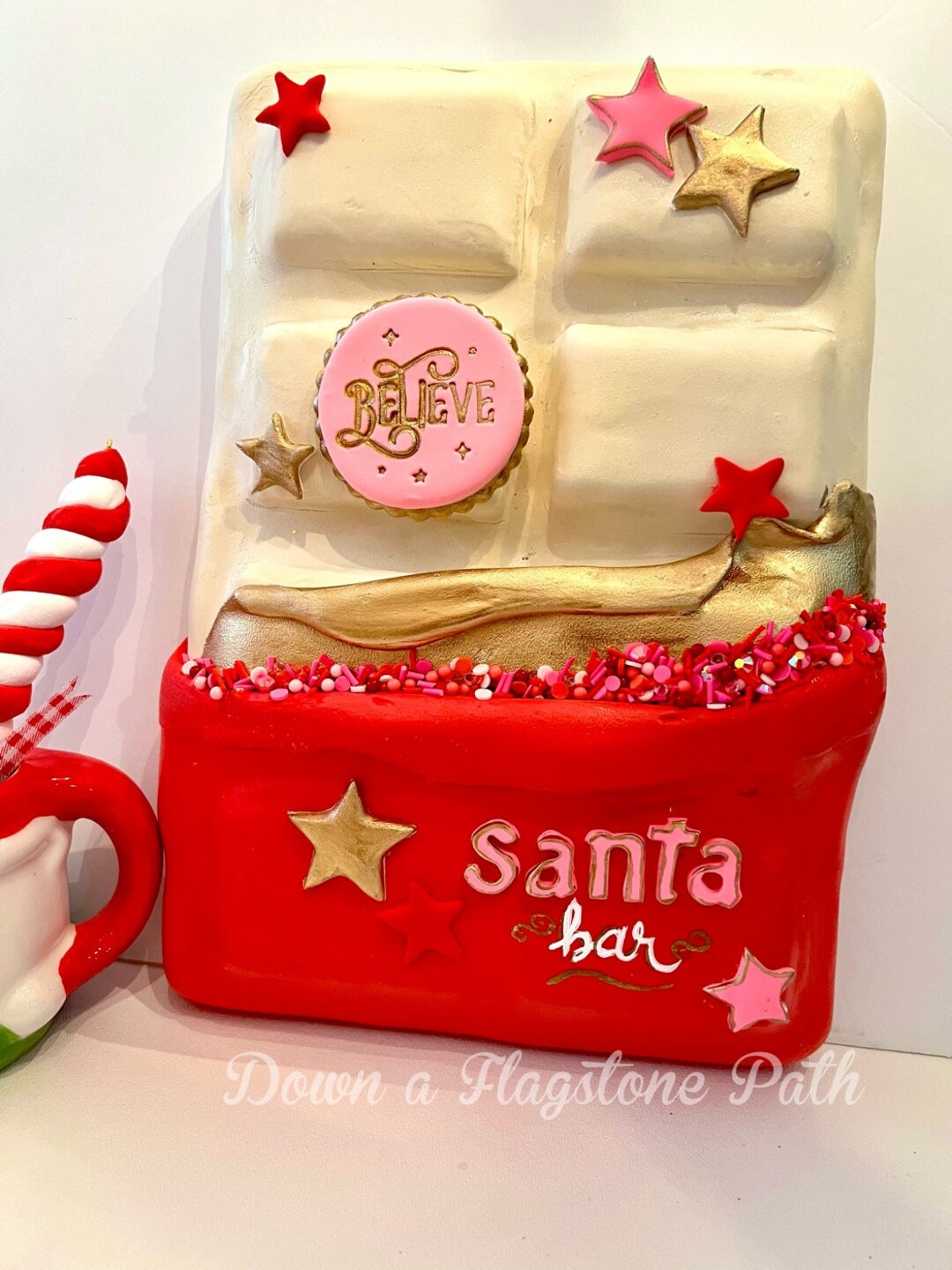 Large Fake Santa Chocolate Bar, Christmas Tree Decoration, Candyland ...