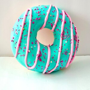Large Fake Donut in Mint and Pink, Faux Food Decor, Candyland ...