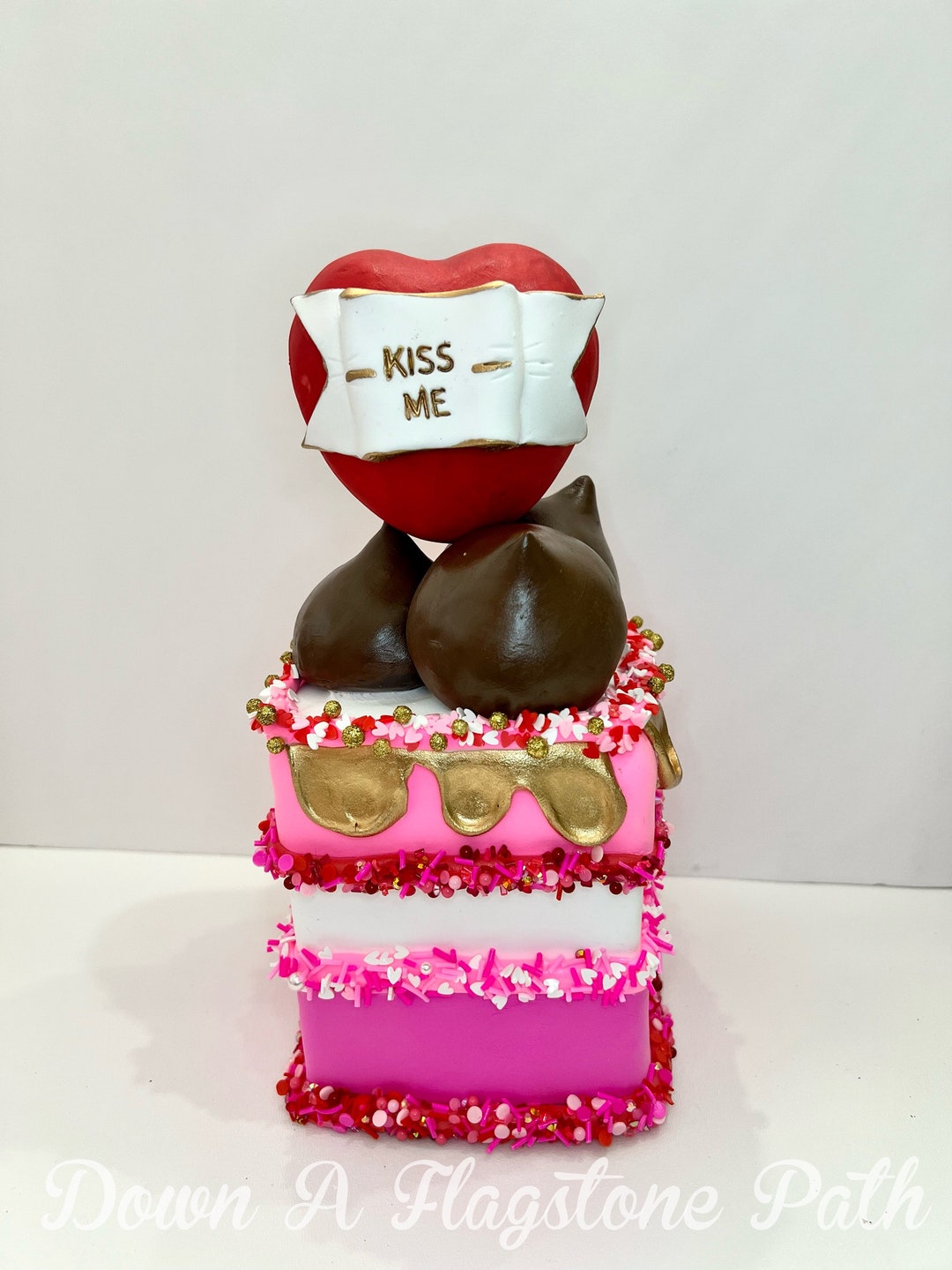 Valentines Day Kiss Me Cake Slice, Fake Cake, Photo Prop, Kisses, Photo ...