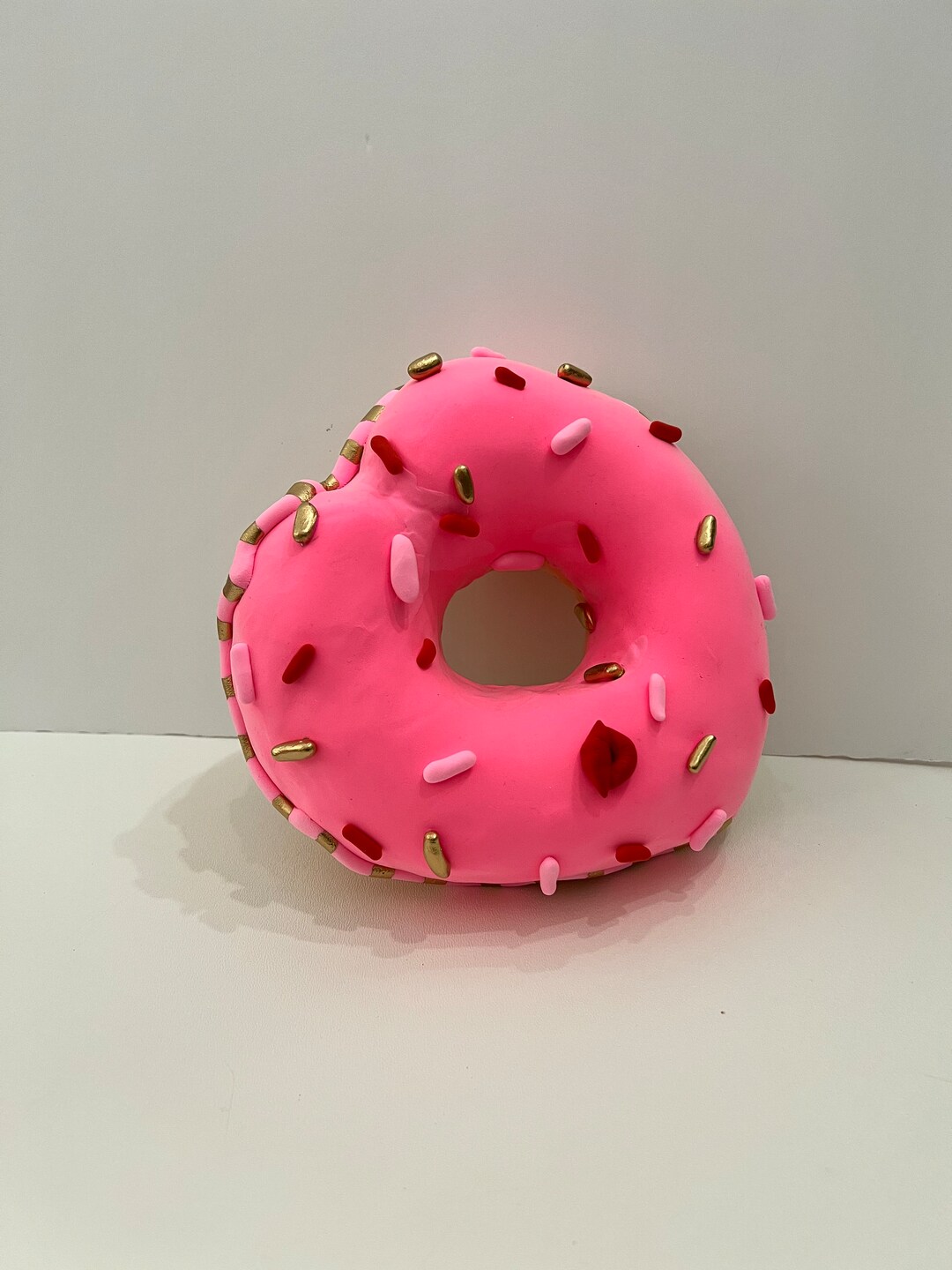 Large Fake Valentine Donut, Heart Shaped Donut, Wreath Attachment ...