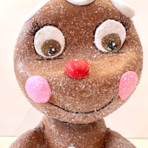 Large Gingerbread Man Figurine, Christmas Decoration, Wreath Attachment ...