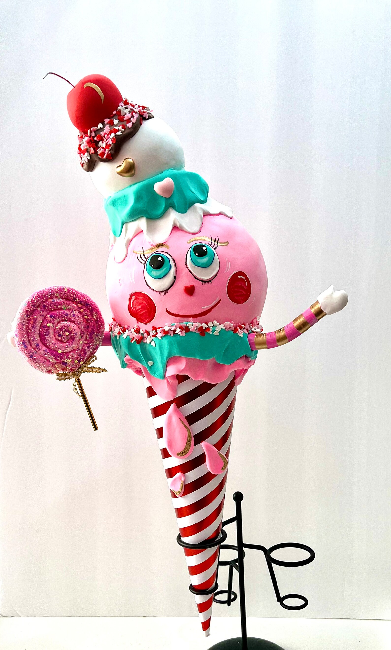 Miss Ice Cream Giant Cone Character, Candyland Sculpture, Fake Ice ...