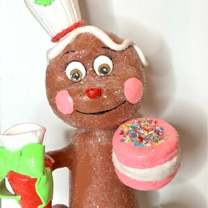 Large Gingerbread Man Figurine, Christmas Decoration, Wreath Attachment ...