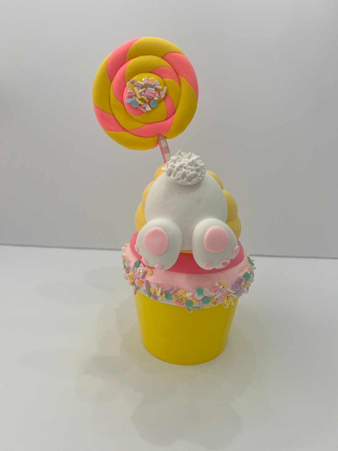 Bunny Butt Large Fake Cupcake, Tiered Tray Decor, Easter Decoration ...