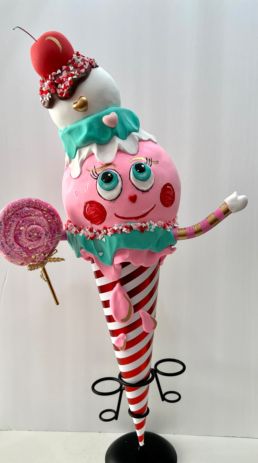 Miss Ice Cream Giant Cone Character, Candyland Sculpture, Fake Ice ...