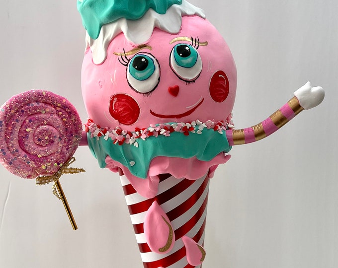 Miss Ice Cream Giant Cone Character, Candyland Sculpture, Fake Ice ...