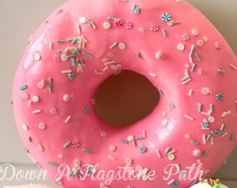 Large Fake Donut in Mint and Pink, Faux Food Decor, Candyland ...