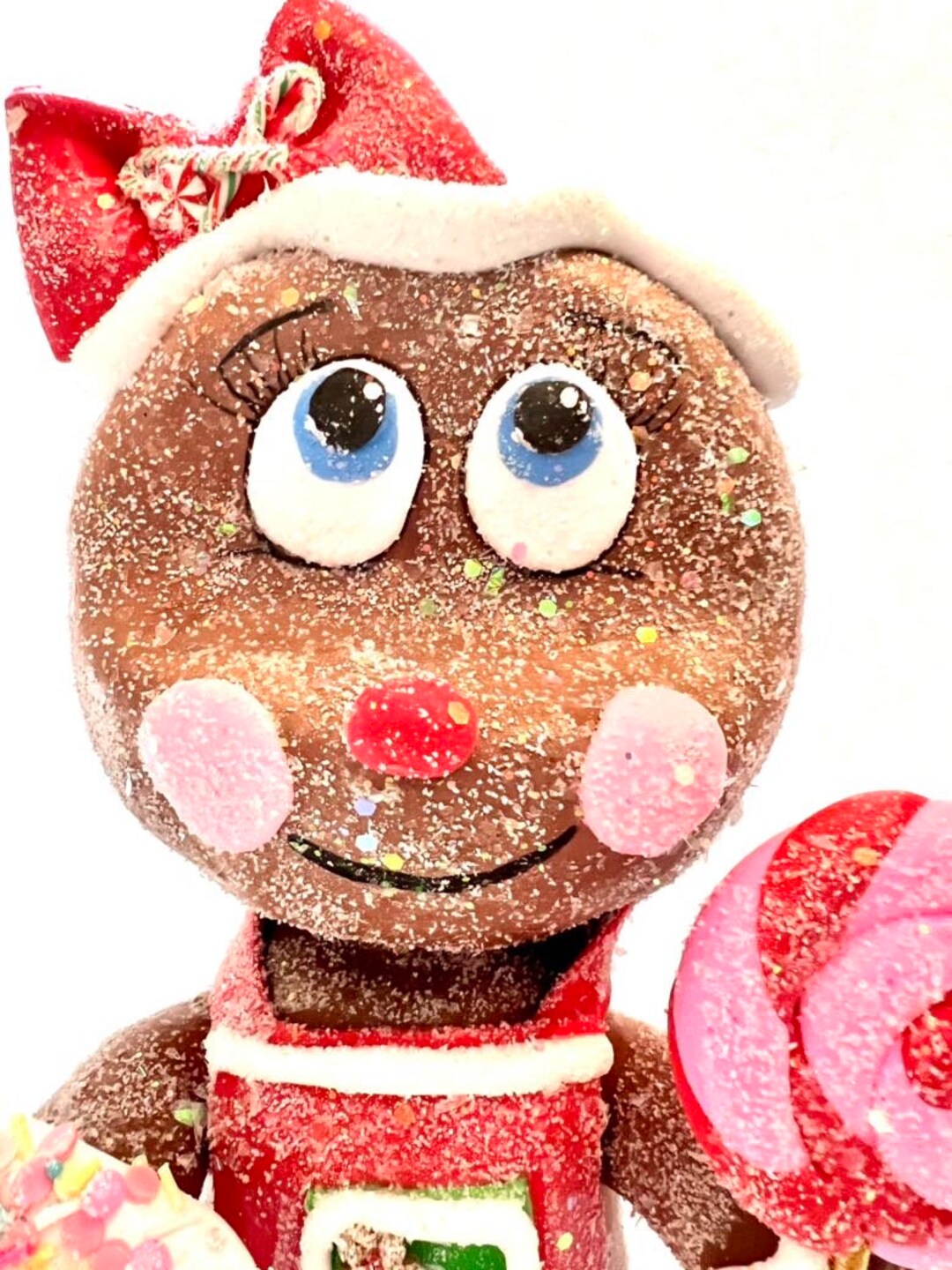 Large Gingerbread Girl Figurine, Christmas Decoration, Wreath ...