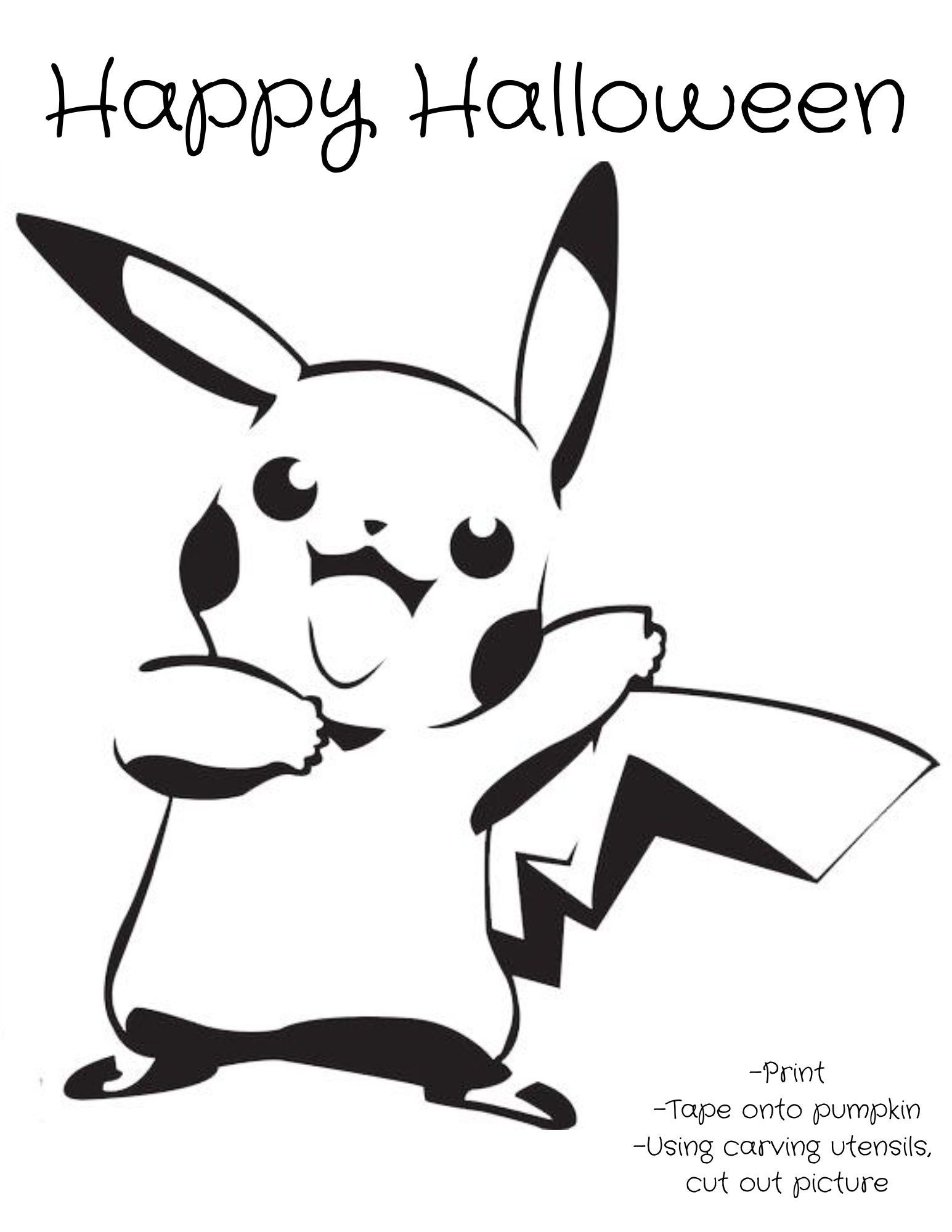 Cartoon Printable Pumpkin Carving Stencil - Etsy