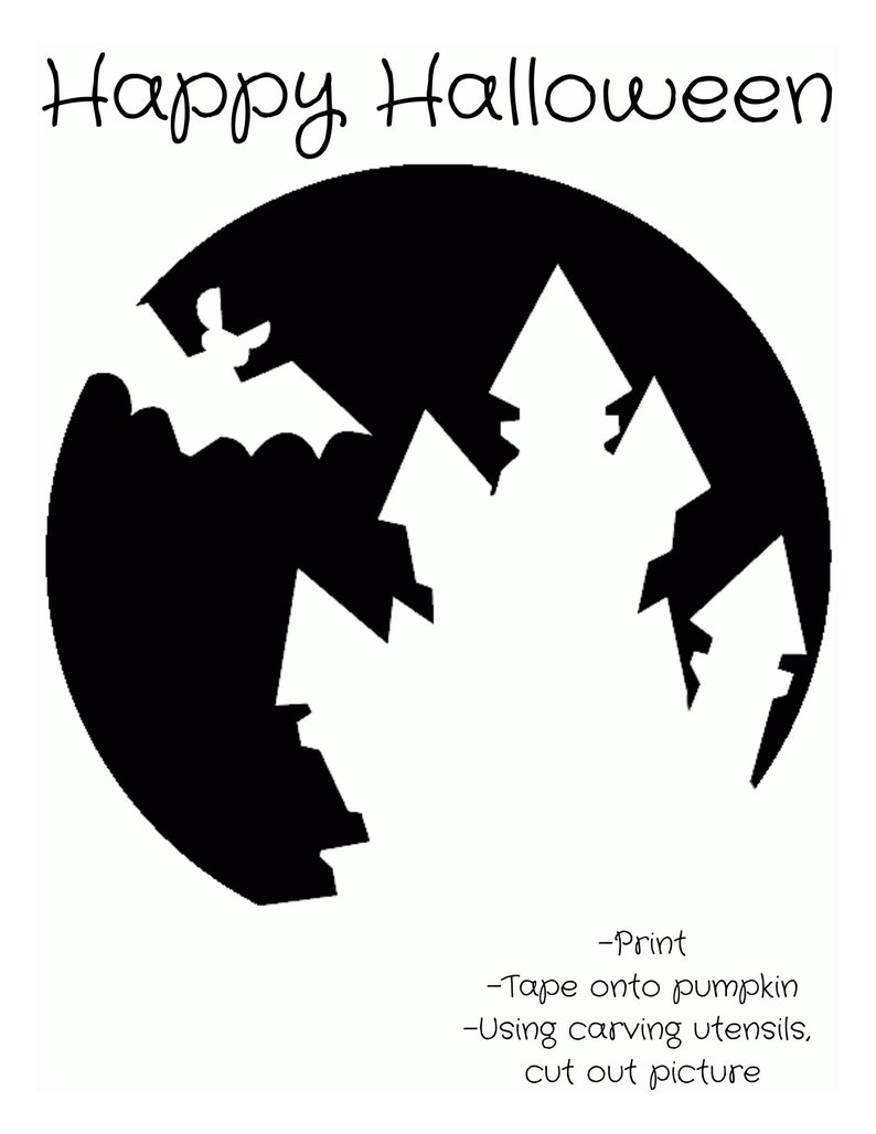 Castle Printable Pumpkin Carving Stencil - Etsy