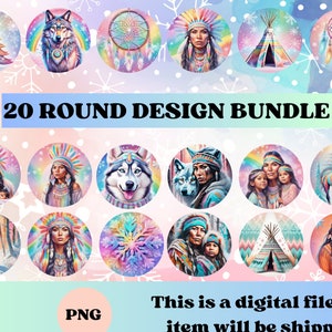 Indigenous Pastel Round Bundle Png Native Digital Download for ...