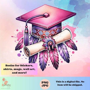 Pink Graduation Cap JPG PNG Native Design Digital Download for Shirts ...