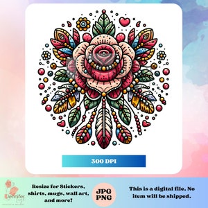 Indigenous Rose Jpg Png Native Digital Download Sublimation Design ...