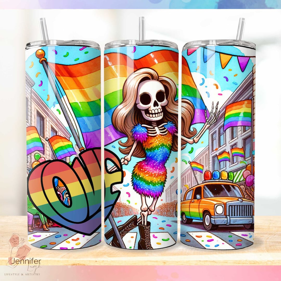 LGBTQ + Pride Skeleton Tumbler Wrap Digital Download for 20 Oz 9.2 X 8. ...