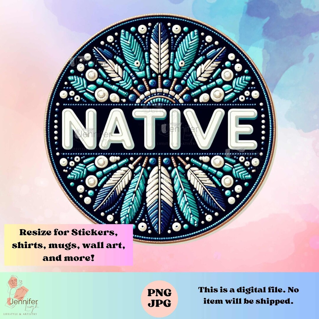 Native Round Bead Style Art PNG JPG Instant Downloads for Sublimation ...