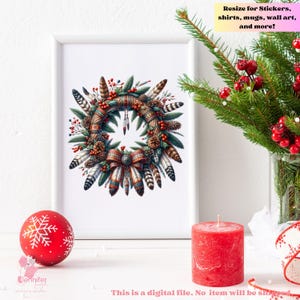 Winter Christmas Wreath Indigenous PNG JPG Native American Designs for ...