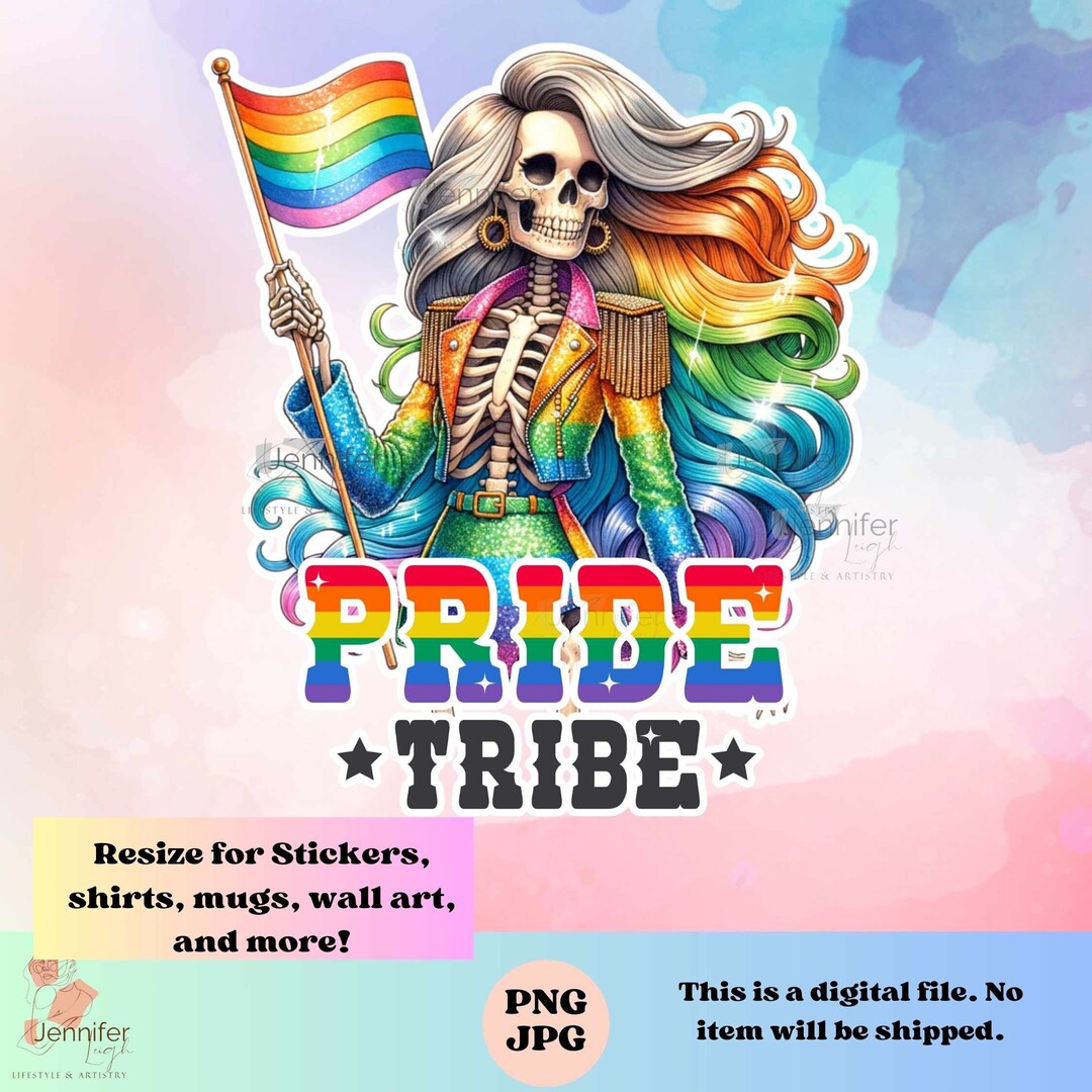 Pride Month Skeleton JPEG PNG Instant Download for Wall Art, Printable ...