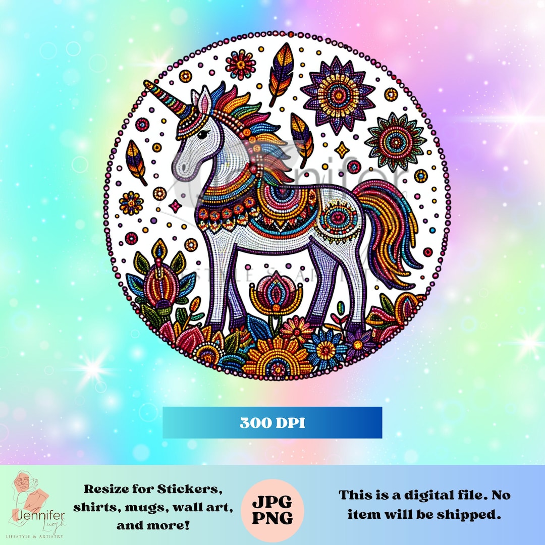 Indigenous Unicorn Design. Native Digital Download JPEG PNG for Crafts ...