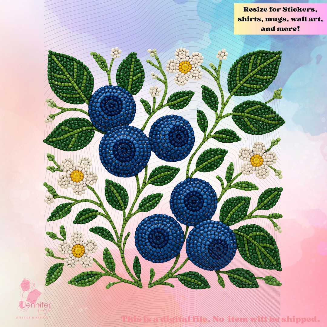 Blueberry Indigenous Bead Style PNG Native Digital Downloads for Shirts ...
