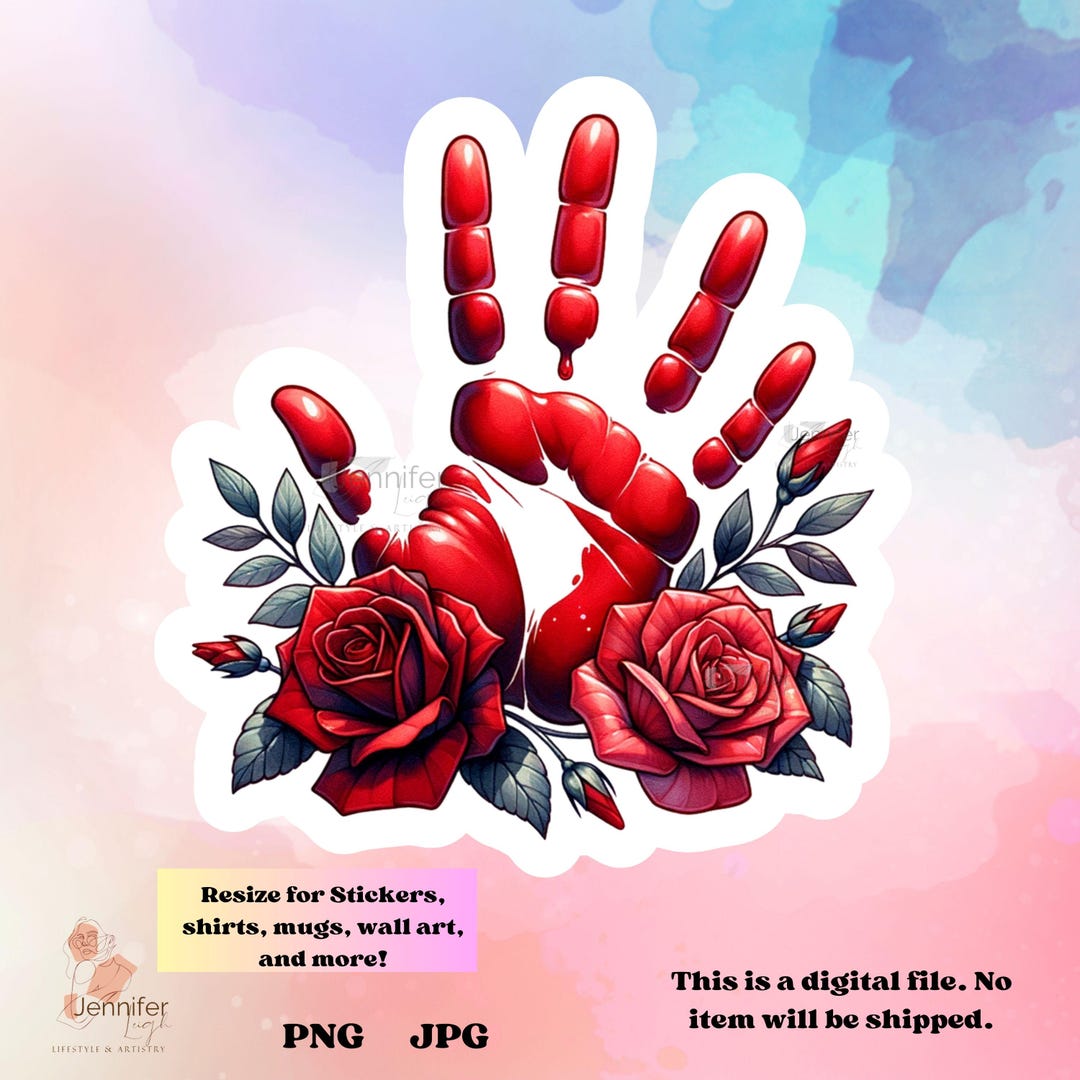 MMIW Floral Red Hand Indigenous Jpg Png Native Instant Download ...