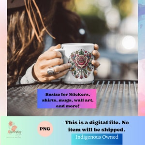 Indigenous Rose Jpg Png Native Digital Download Sublimation Design ...