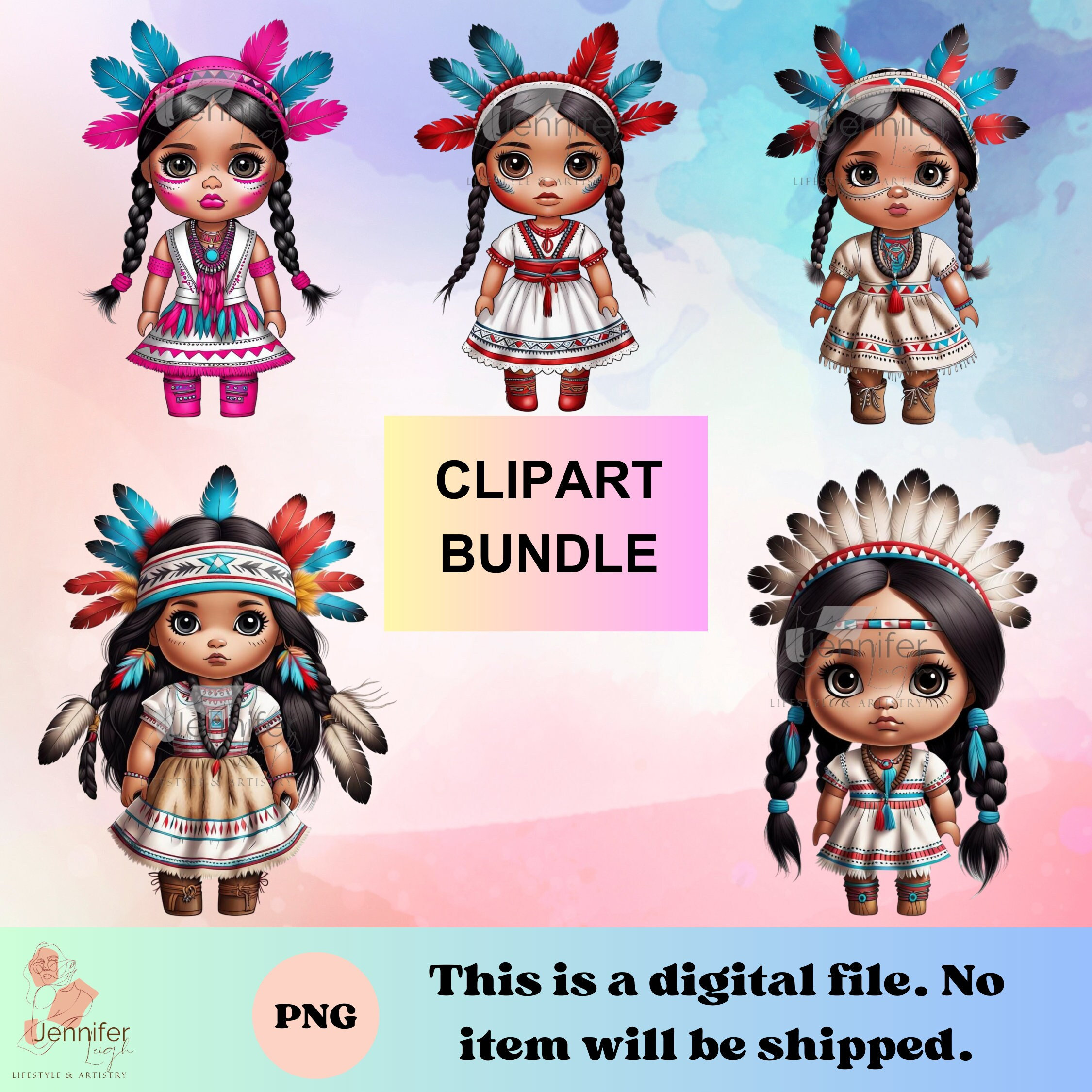 Indigenous Cute PNG Clipart Design Bundle Png Native Digital Download ...