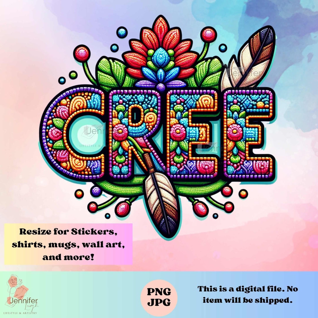 Indigenous Cree Beaded Style Art JPG PNG Native Instant Download for ...