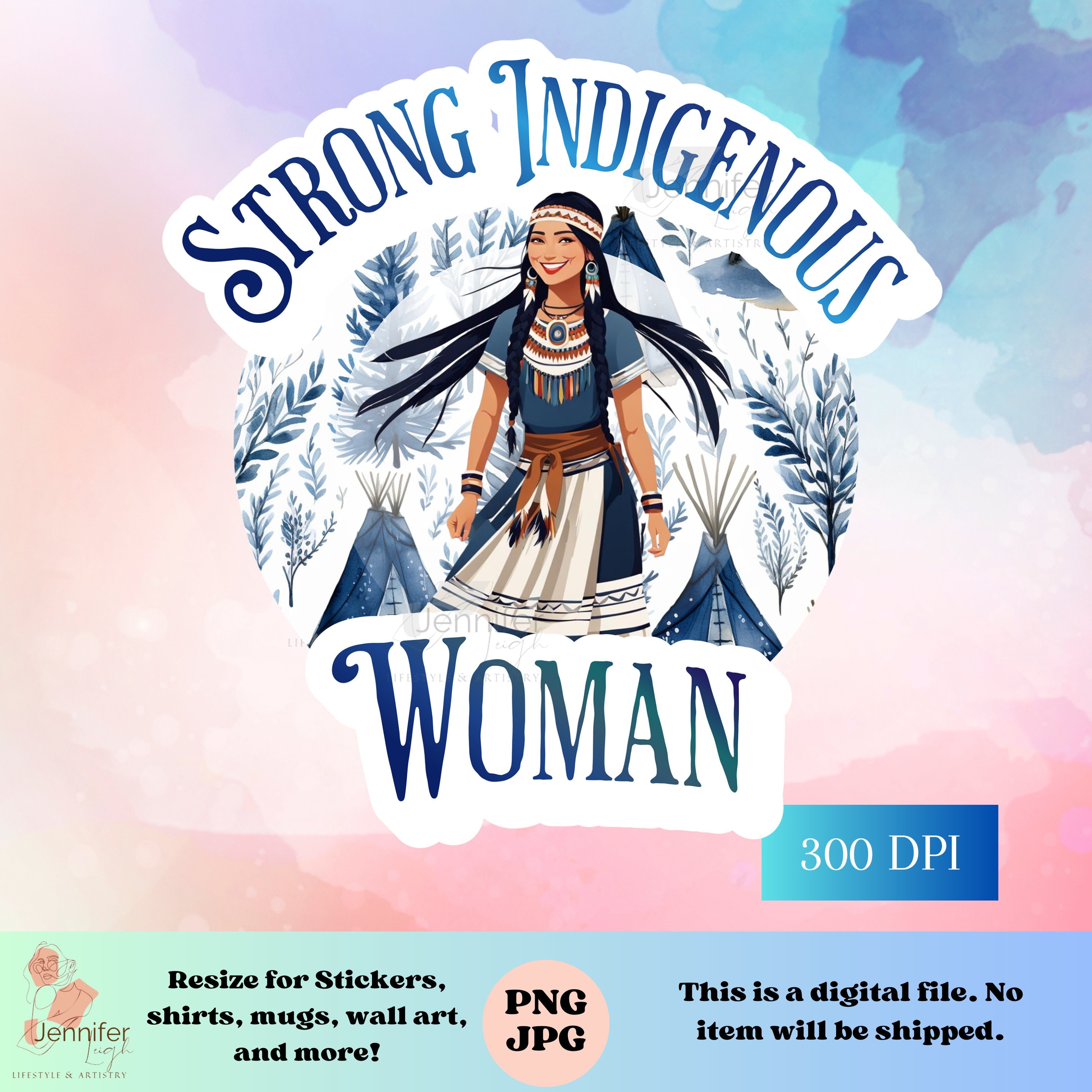 Strong Indigenous Woman Png Jpeg Native Digital Download for ...