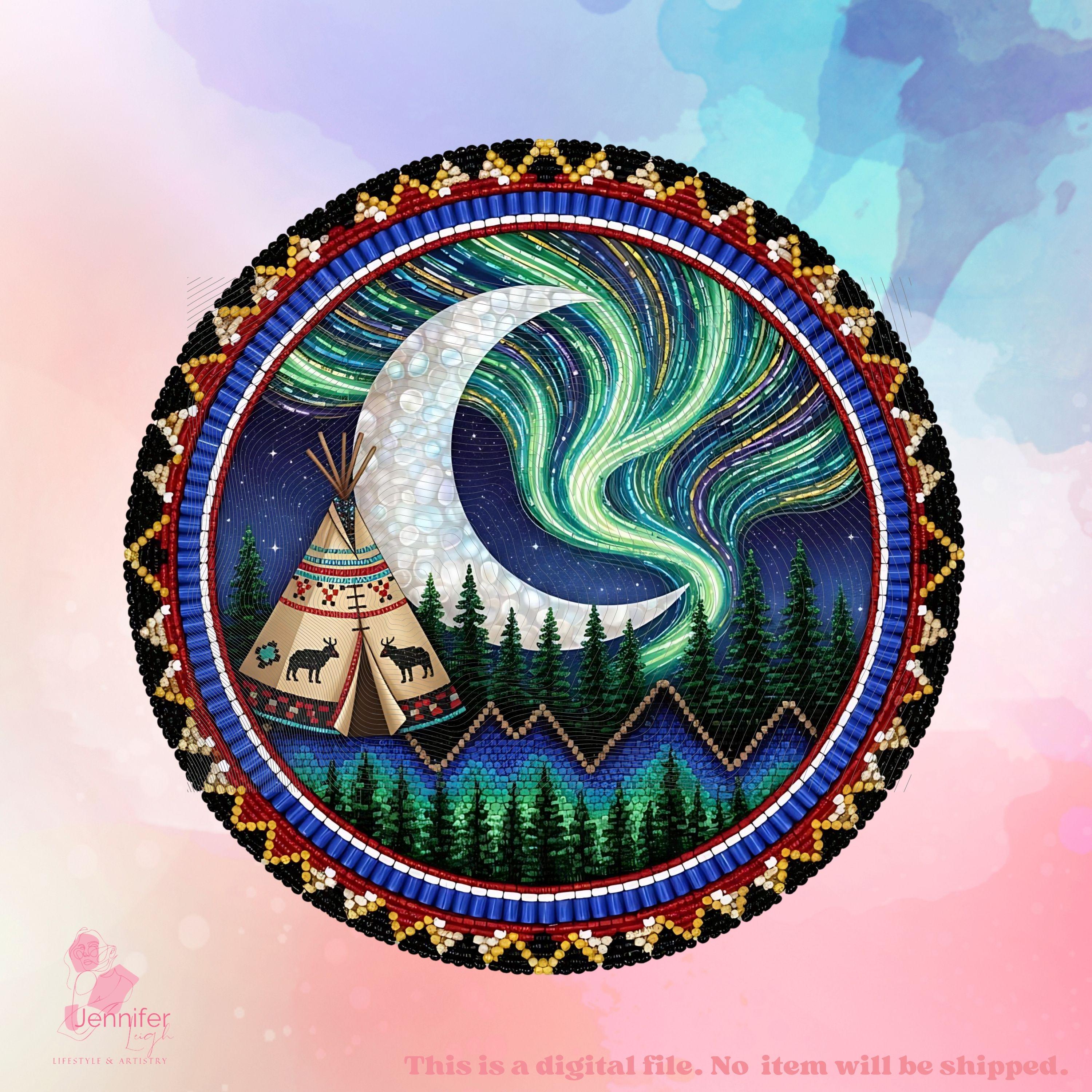 Native Round Bead Style Art PNG JPG Instant Downloads for Sublimation ...