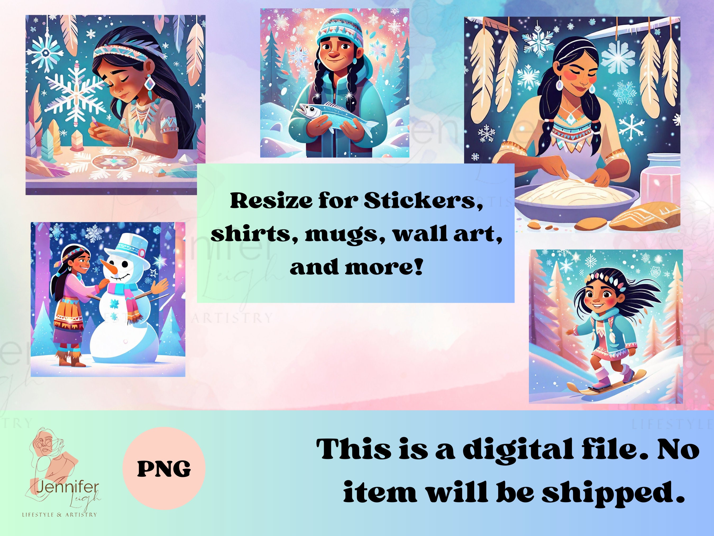 Indigenous Winter Activity Family Bundle Native Png Digital - Etsy