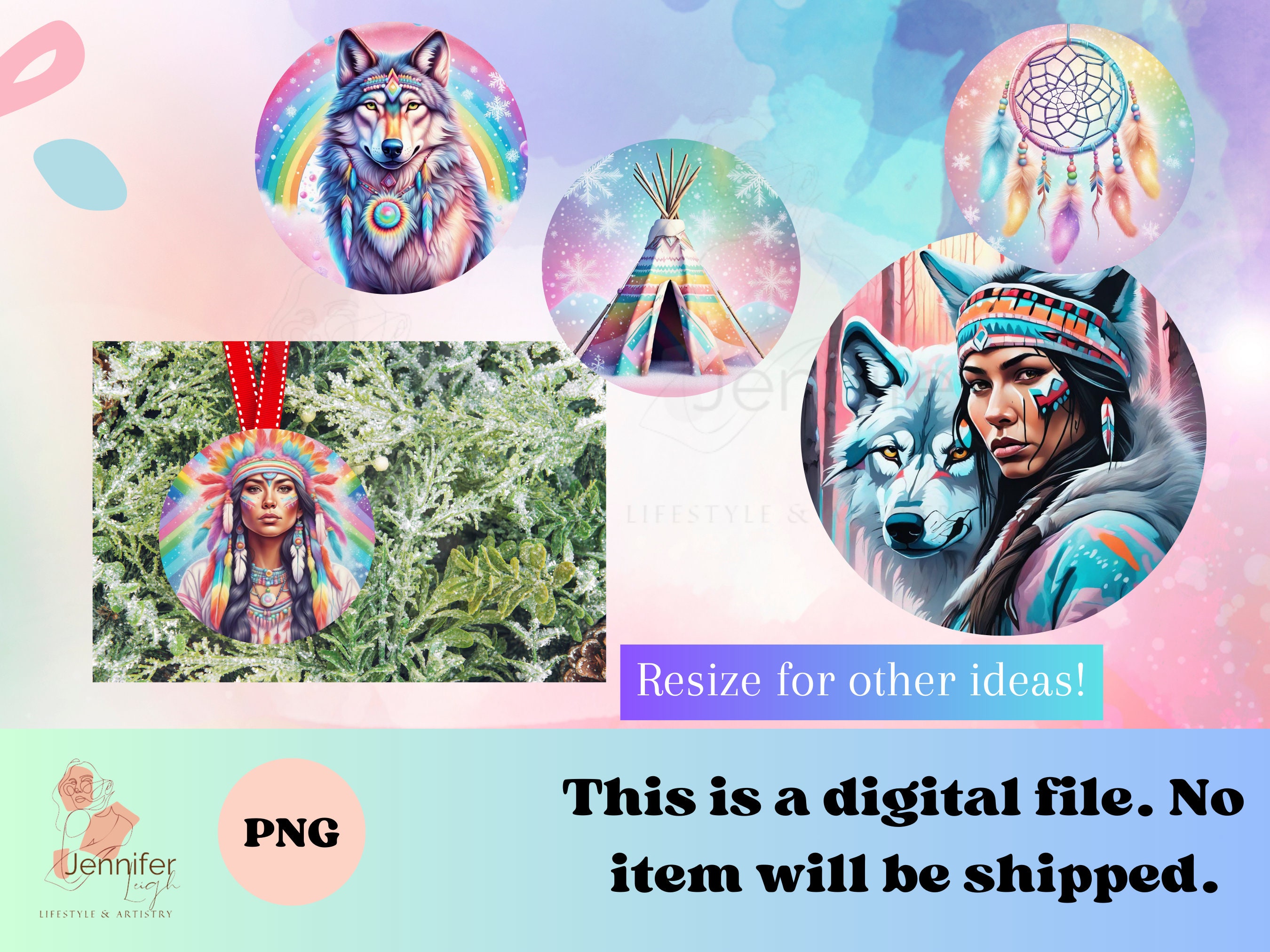 Indigenous Pastel Round Bundle Png Native Digital Download for ...