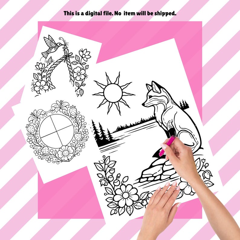 Native Floral Coloring Pages – Instant Download - Etsy