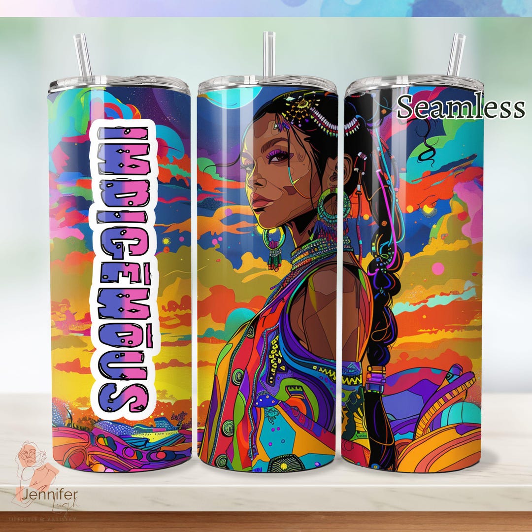 Seamless Indigenous Woman Png Native Digital Download for 20 Oz 9.2 X 8 ...