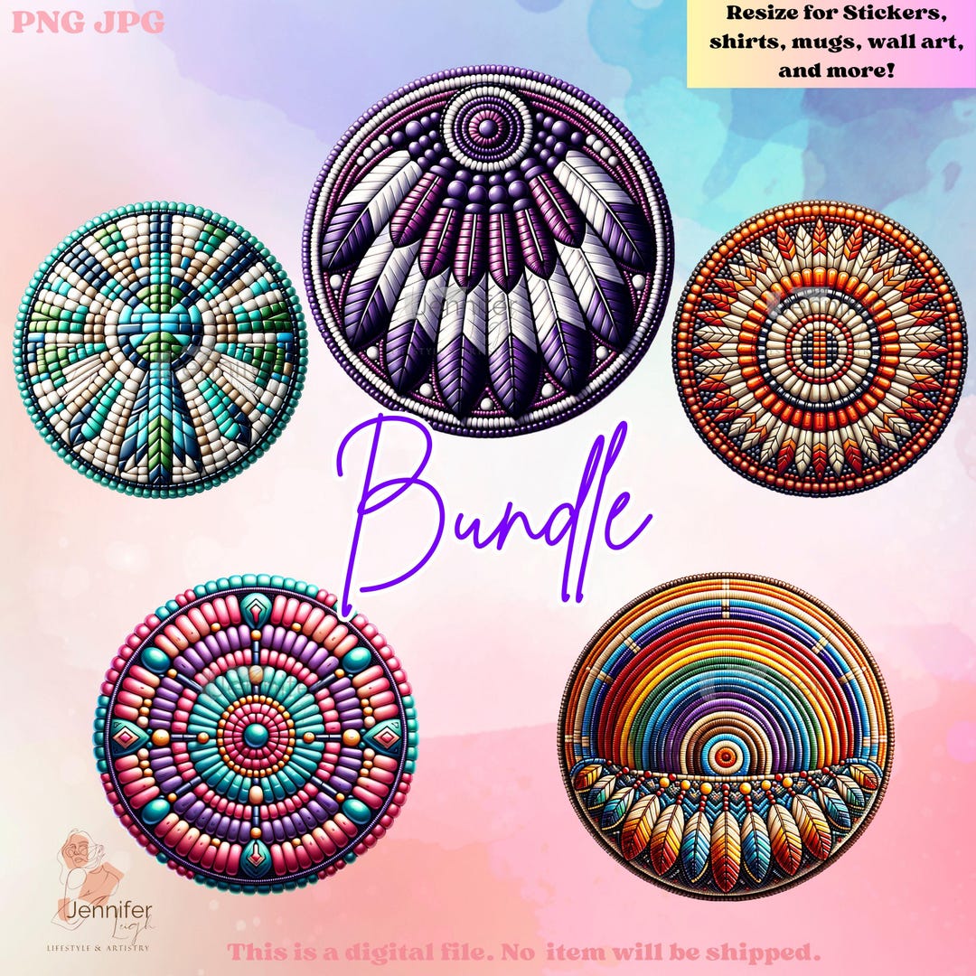 Bead Style Art Rounds Clipart Design Bundle Png Native Digital Download ...