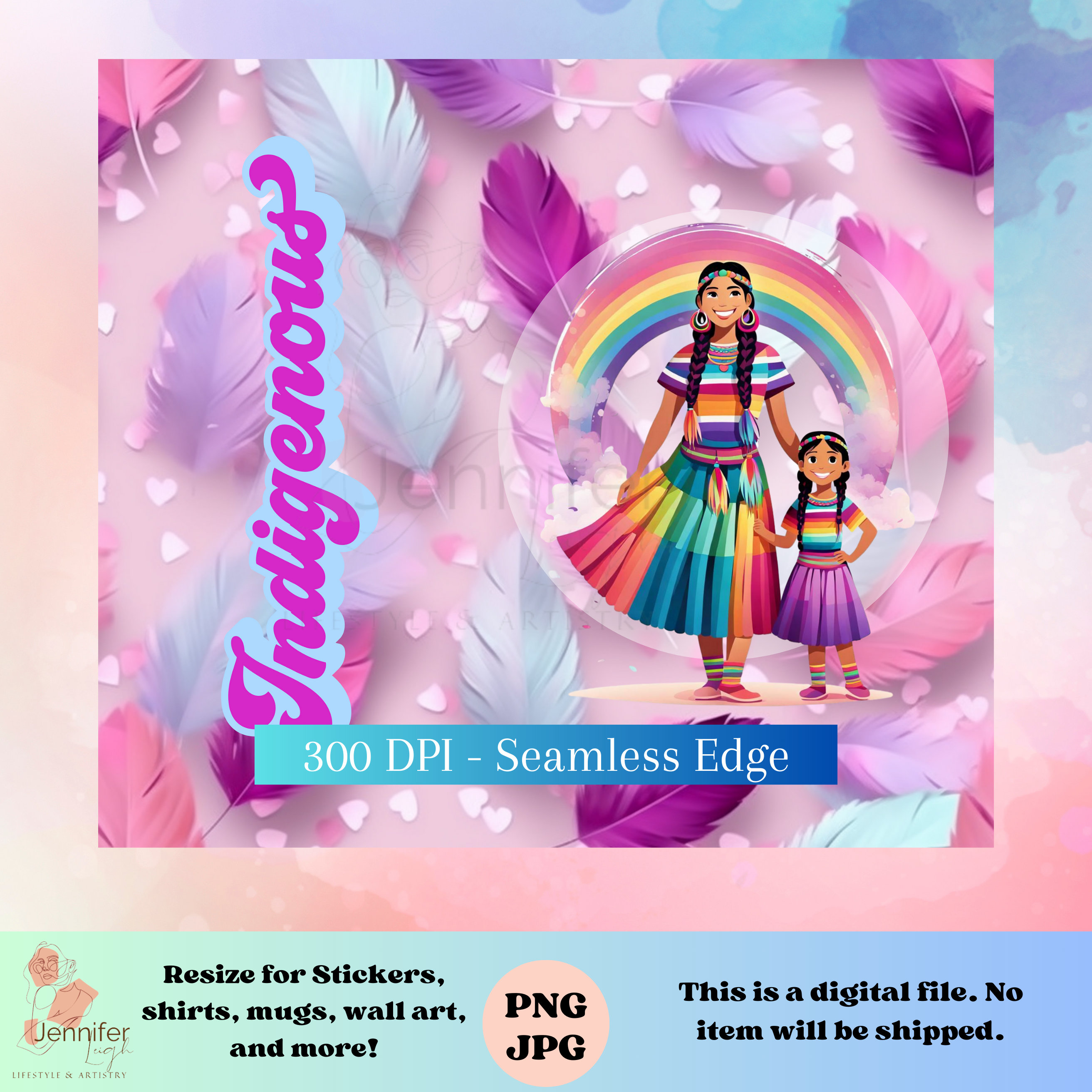 Indigenous Rainbow Jpg Png Native Designs Digital Download for 20 Oz 9. ...