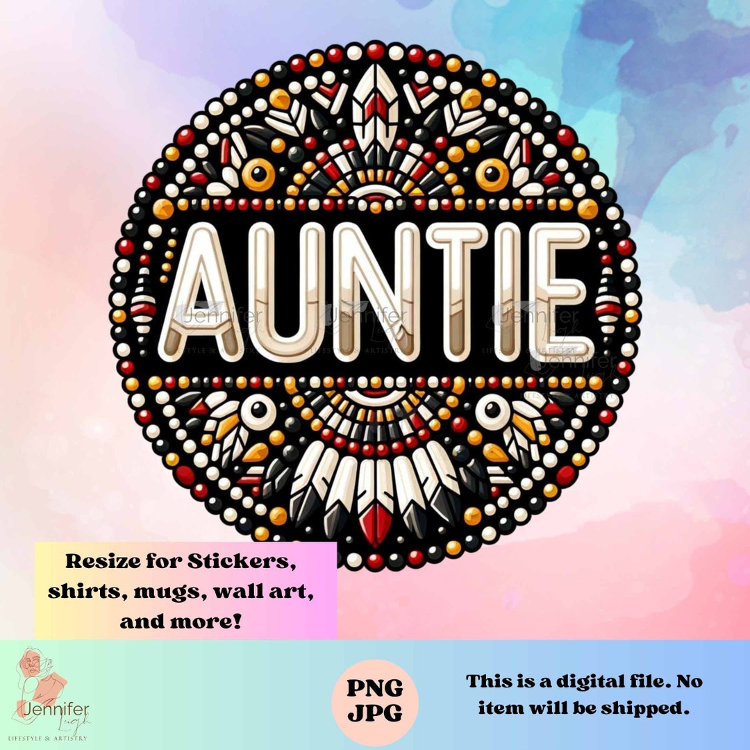 Auntie Indigenous Bead Round PNG Native Digital Downloads for Shirts ...