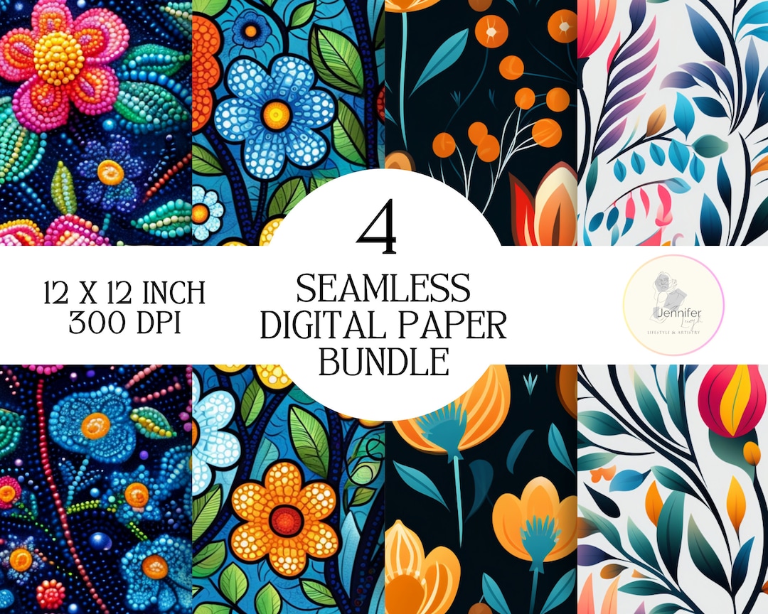 Indigenous 4 Seamless Digital Paper Design Bundle JPG Native Designs ...